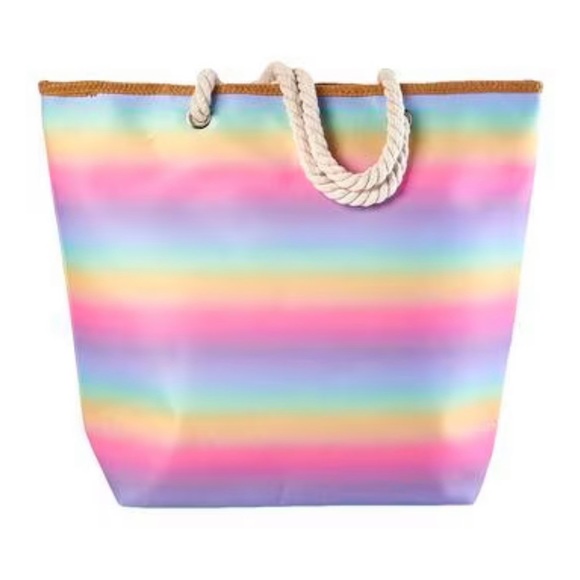 Renshun | Bags | Nwt Renshun Rainbow Xl Canvas Beach Tote Bag | Poshmark
